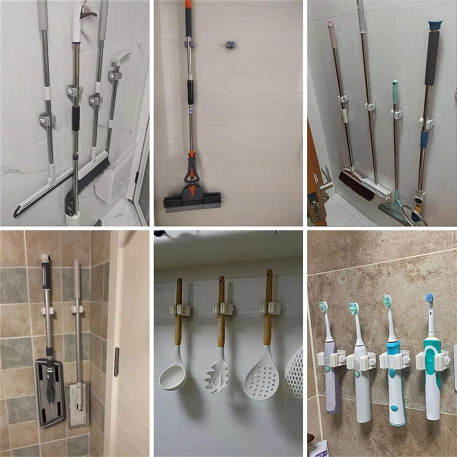 YOYSPRING Storage cart Wall Mount Adhesive Mop Rack Hook Shelf Toilet Holder Broom Hanger for Bathroom Accessories Kitchen Organization Home Storage