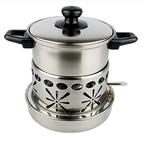 SEASD Chinese Style Stainless Steel Small Hot Pot Individual Hotel Restaurant Buffet Chafing Dish Picnic Utensils