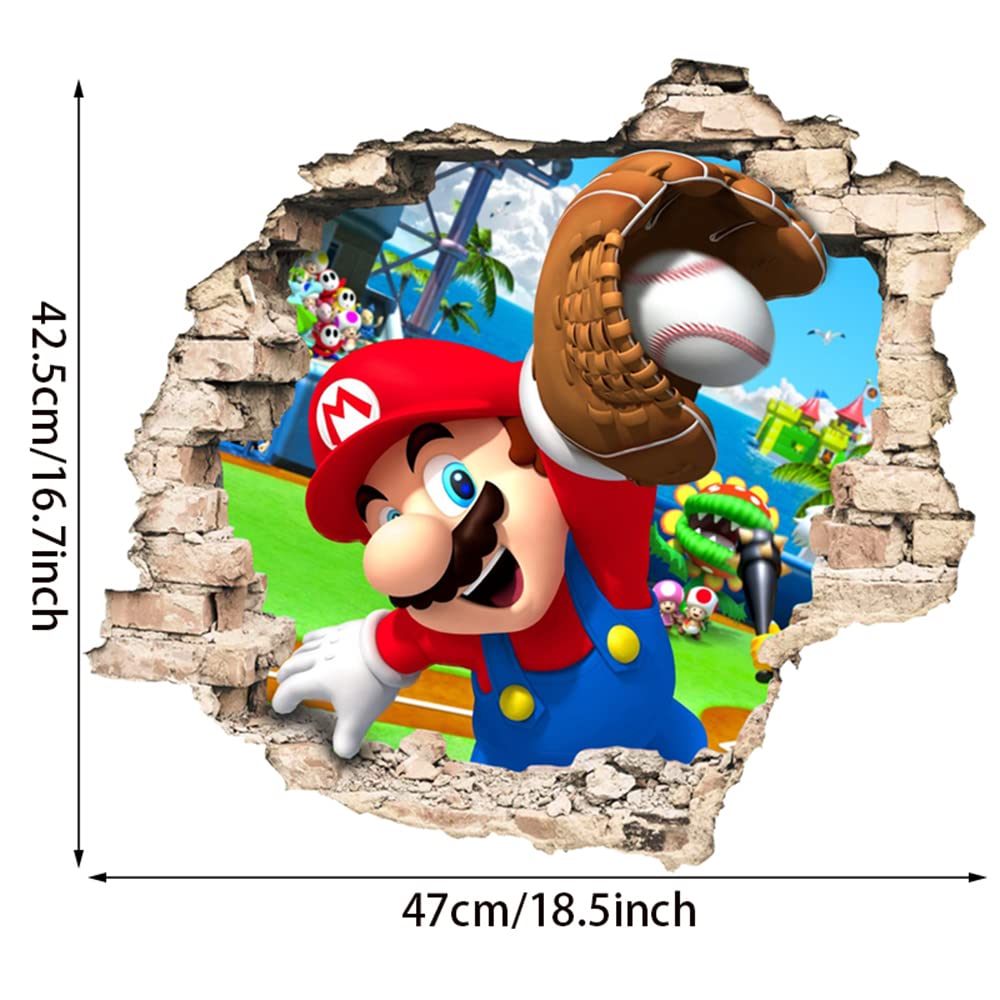 Super Mario Game Wall Stickers Boys Funny 3D Vinyl Stickers Nursery Kindergarten Decoration Cartoon Poster Wallpaper