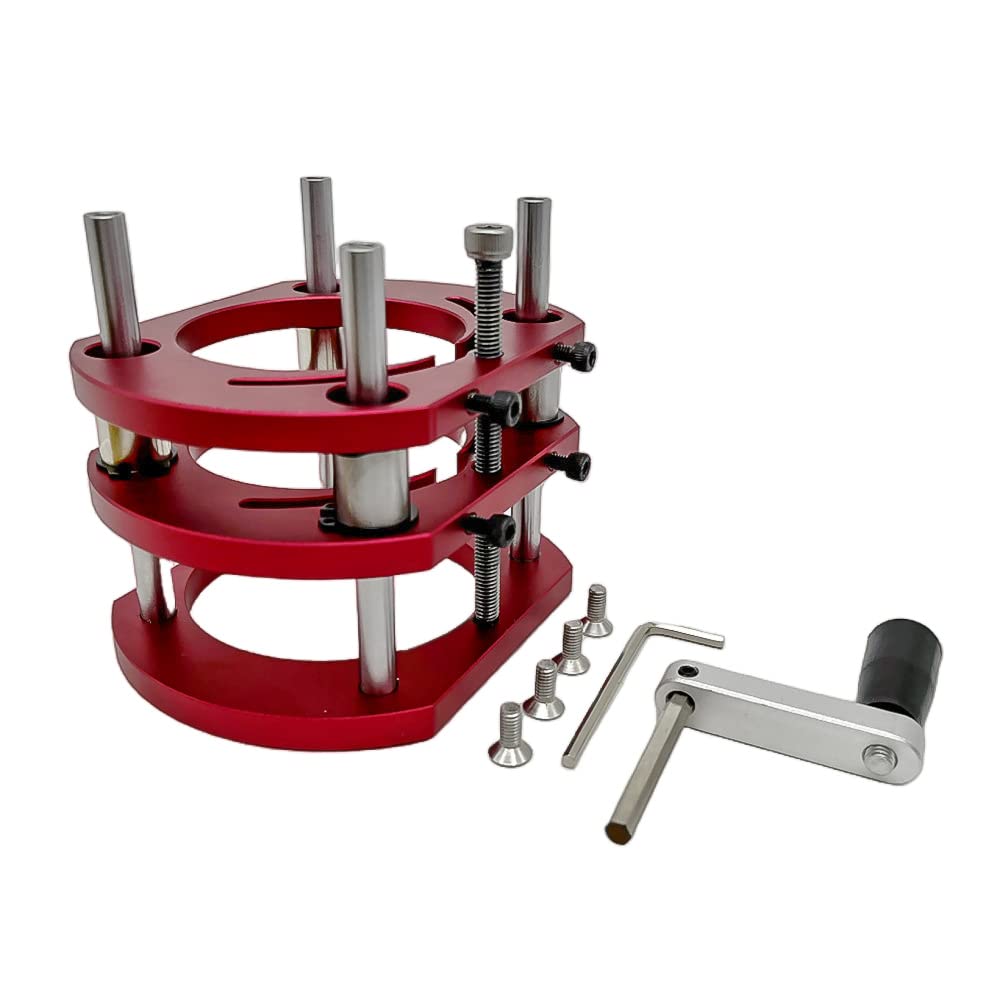 Router Lift, Geevorks Woodworking Router Table Insert Plate Lift Base for 64-66mm Diameter Motors, Max Lift 51mm Woodworking Engraving DIY Tools