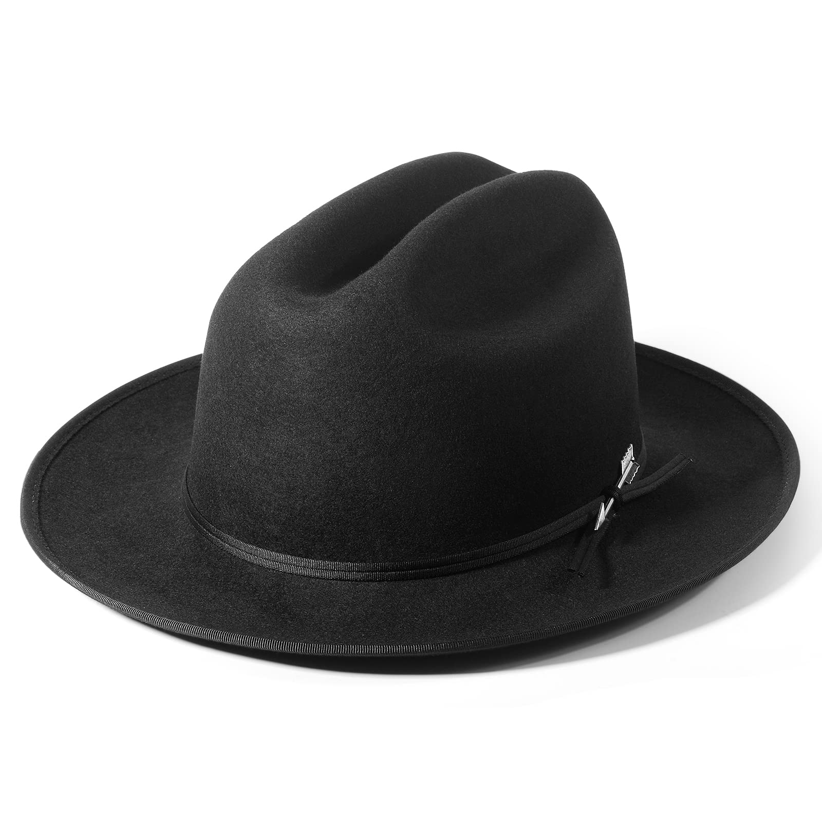 Open Road Hat Fedora Hat Pure Wool Felt Hat Vintage Rancher Hat Airway Vented Panama Hats for Men Women