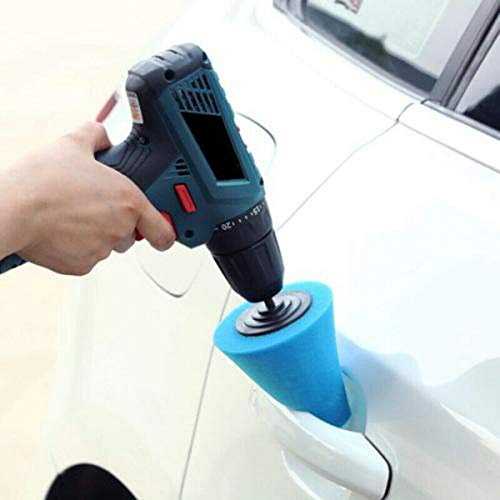 Thboxes 5 Pack Car Wheel Hub Drill Buffing Sponge Pads Kit,Auto Cone Metal Polish Buffing Polishing Ball for Automotive Car Wheels Care Buffing Tool in Bags