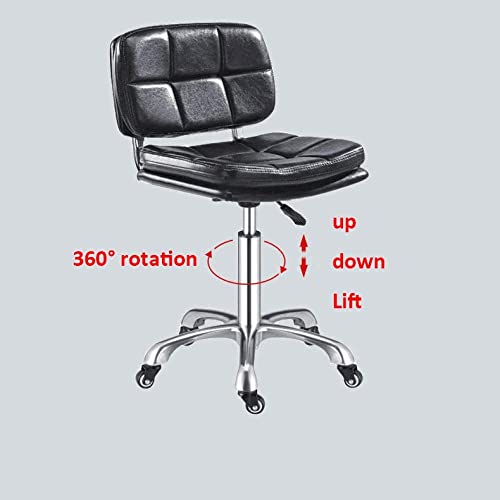 Swivel Bar Stool Therapy Stool on Wheel,Physique Saddle Stool with Blue PU Synthetic Leather Seat,Adjustable Height 48-58 cm,Supported weight 160 Kg,Stool Chair Officefor Beauty Salon Kitchen Spa,Adju