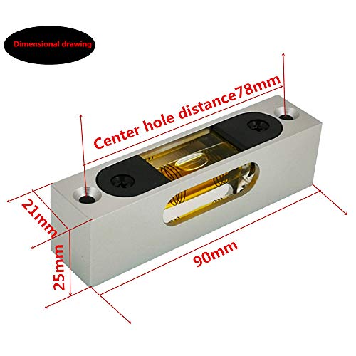 umei High Precision Aluminum level alloy with luminous horizontal bubble, horizontal position can be seen on 3 sides, 90x25x21mm(With magnet)