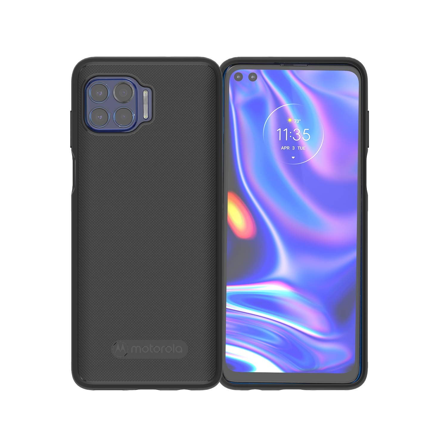 Motorola Moto One 5G, One 5G UW Protective Case- Black - precision fit shock absorbing cases for enhanced phone Grip, style, drop protection for your device