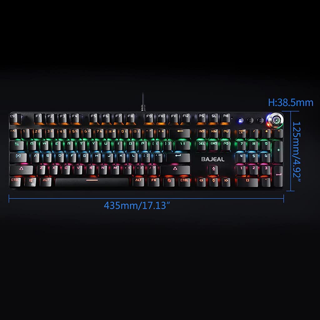 unband 104 Key Mechanical Keyboard RGB Backlight USB Wired Game Keyboard Ergonomic Gaming Keyboard Suitable for PC Gamers
