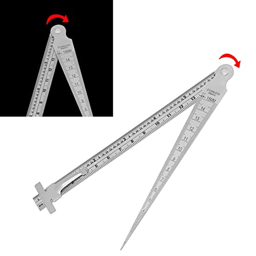 Stainless Steel Taper Welding Gauge Test Welding Taper Gap Gauge Depth Ruler Hole Inspection Tool