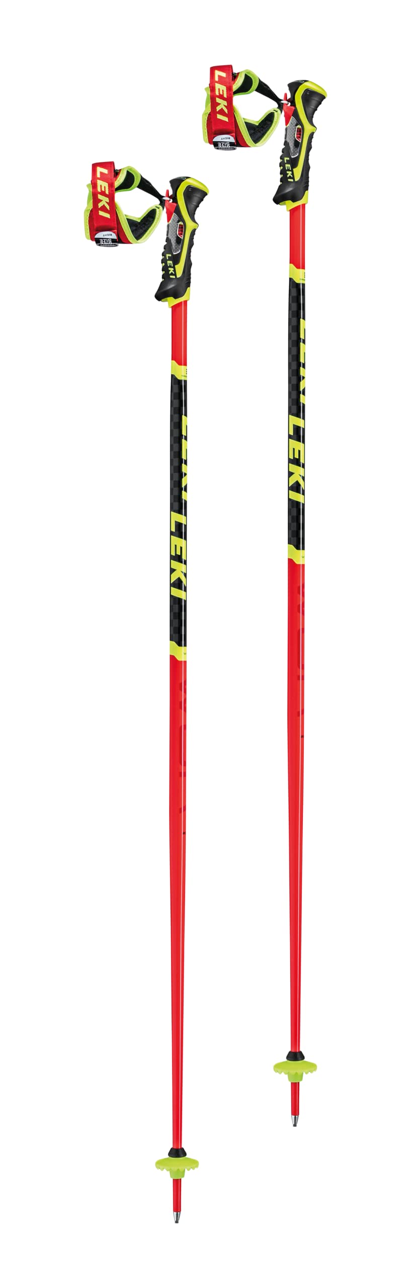LEKI WCR Sl 3D Ski Poles Red/Black/Yellow 130cm (52in)
