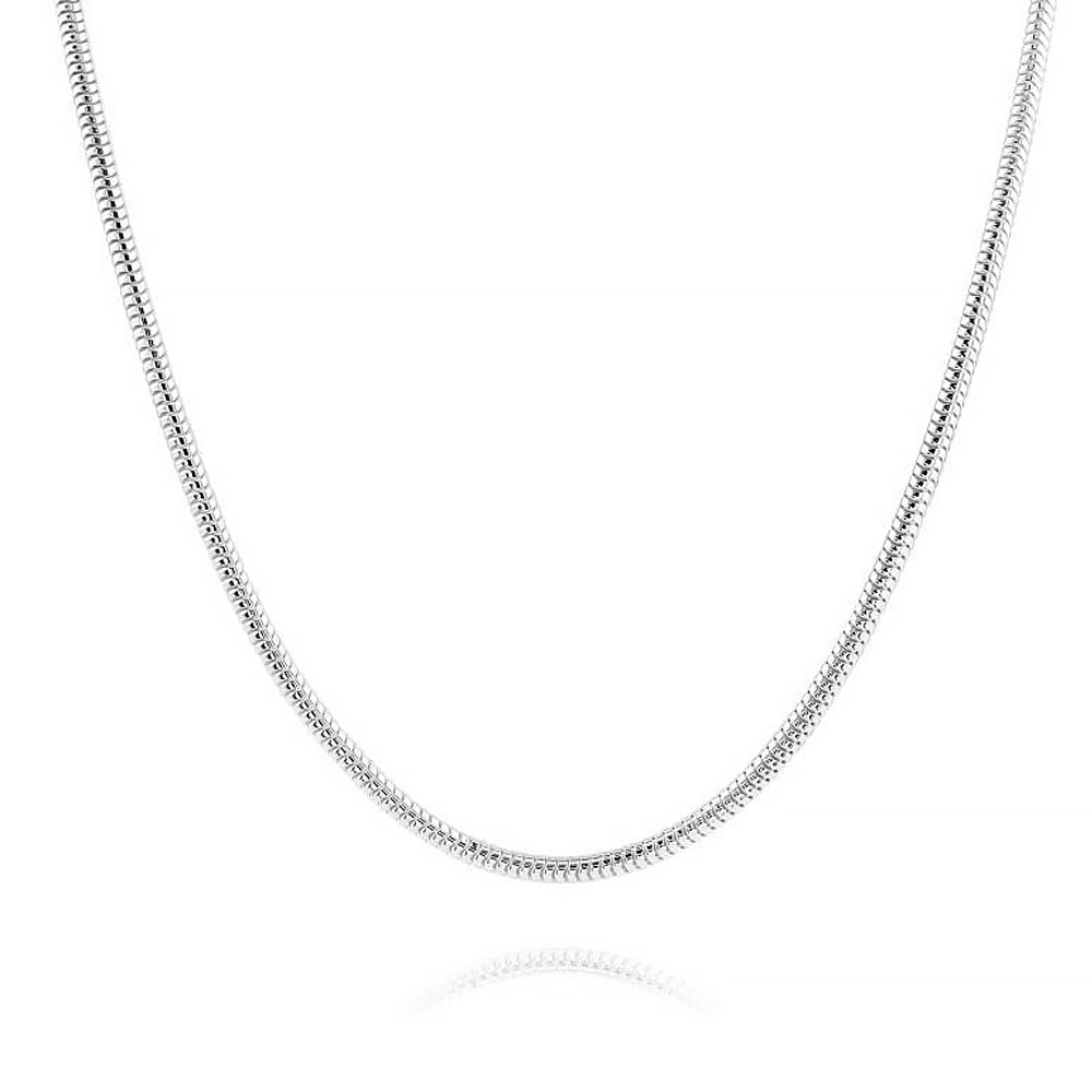 LeCalla 925 Sterling Silver 2 MM Magic 8 Sided Italian Snake Chain Necklace for Women 20 Inches