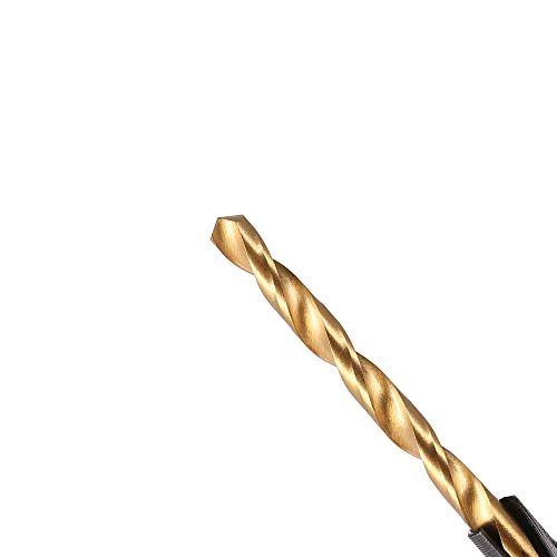Titanium Coated Wood Countersink Drill Bit Set, 1/4” Round Shank, 6#8#10#12#14 HSS for Screw Pilot Hole Drilling, 5Pcs