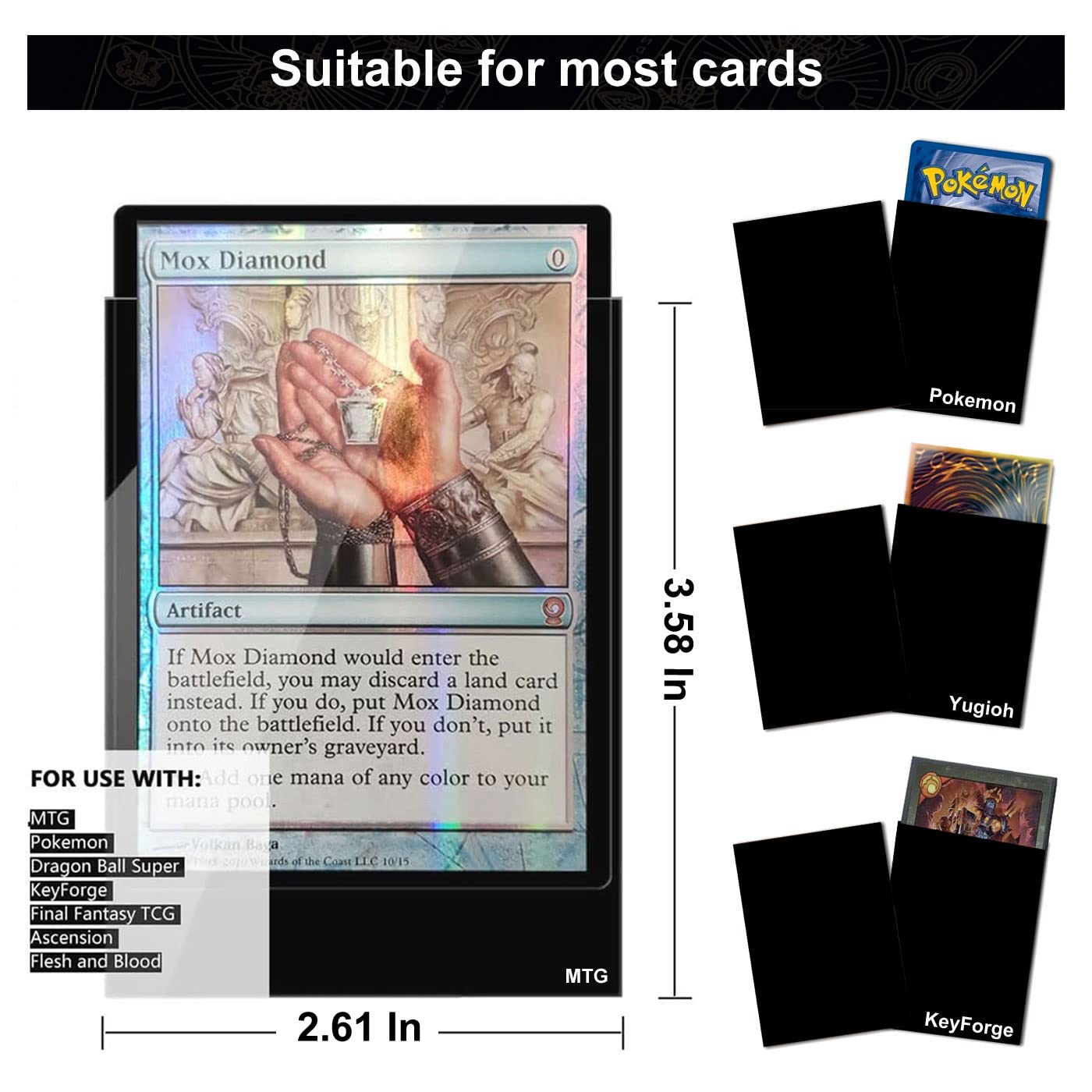 Scimi Commander leather Deck Box, designed specifically for Magic: The Gathering (MTG) and Trading Card Game (TCG) enthusiasts, hold over 100 sleeved cards (Black/Red)
