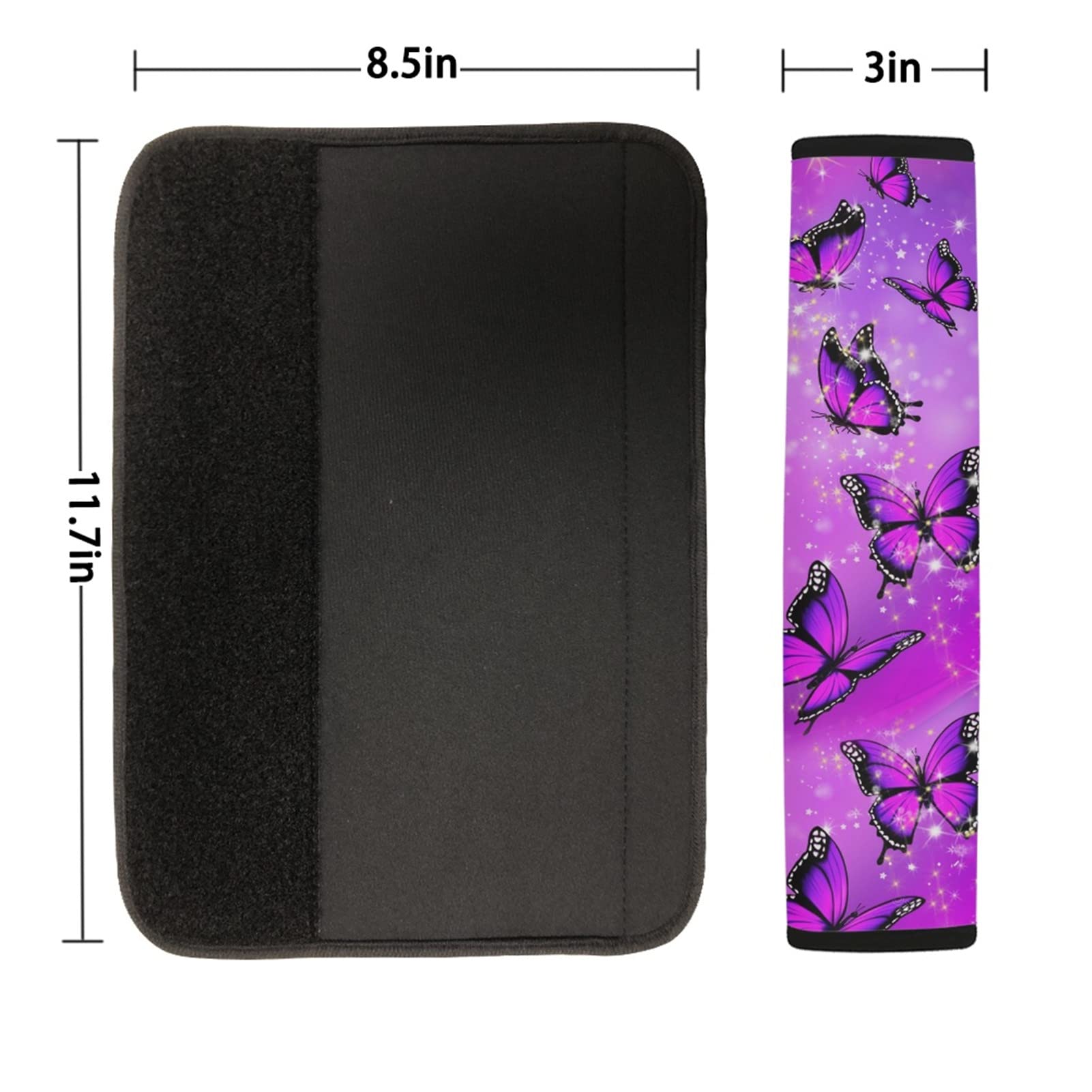 LedBack Crytal Butterfly Print Car Seat Belt Cover,Soft Car Seatbelt Strap Shoulder Pad for Adults,Children