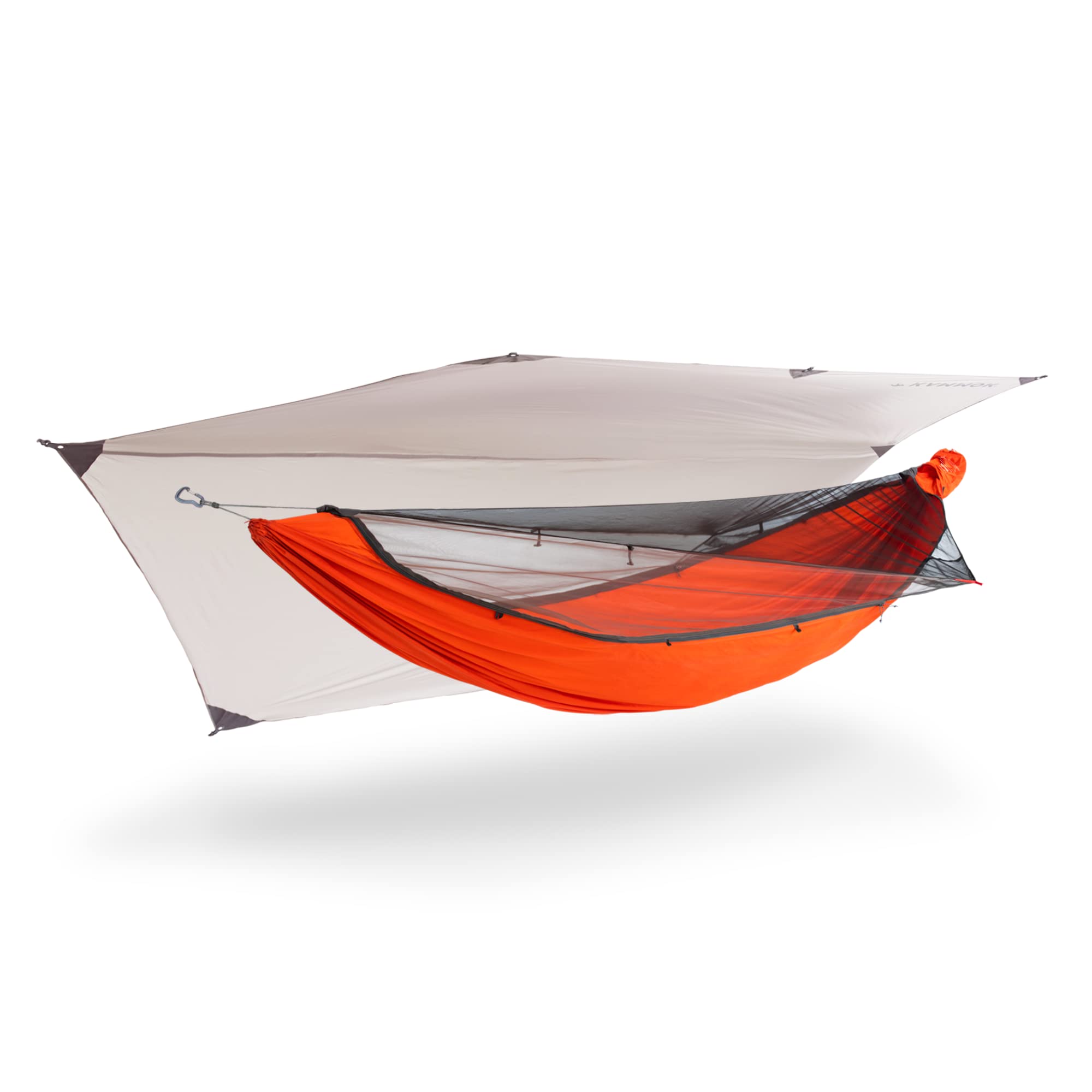 KAMMOK Mantis Ultra Light Hammock, All Seasons, Mosquito Net, Storage Bag, Camping, Outdoor Activities - Granite Gray