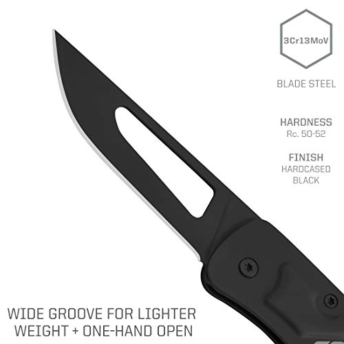 SOG Folding Knife Small Knife โ Centi II EDC Pocket Knife for Men Women w/ 2.1 Inch Small Knife Blades EDC Keychain Knife Set (CE1012-CP), Black