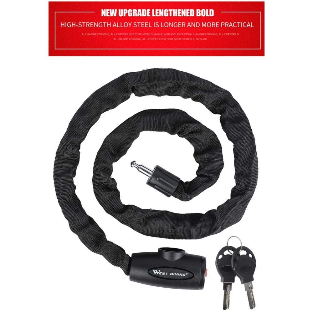 RUKDA Bicycle Lock Durable Bicycle Lock Multi-Function Bicycle Lock Steel MTB nti-Theft Security Reinforced Chain Lock for Hiking Bike Lock
