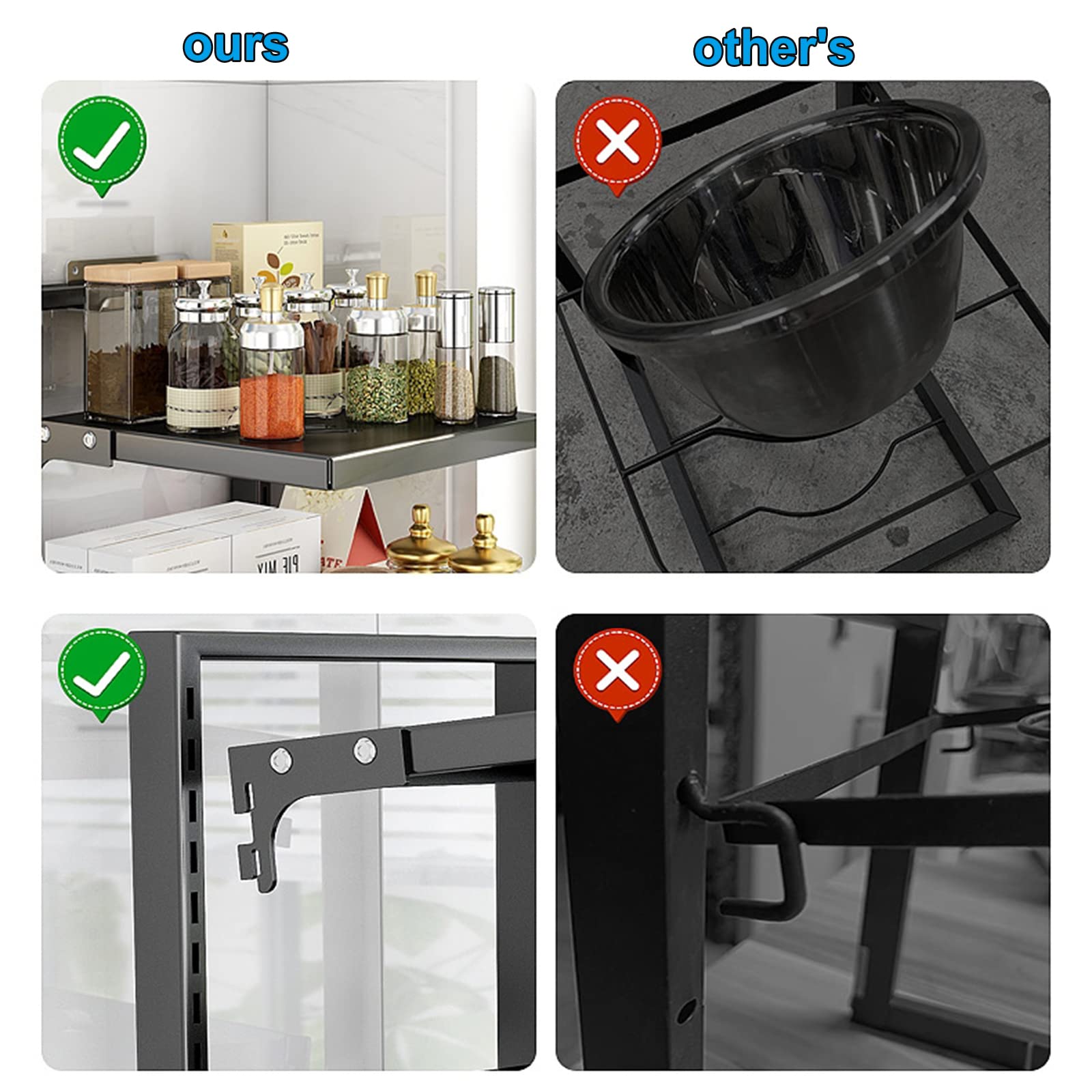 Pots And Pans Organizer for Cabinet.3-Tiers Heavy-Duty Pot and Pan Rack for Kitchen Organization, Height Adjustable and Space Saving Pot Organizer football Valentine's Day President's Day Gift