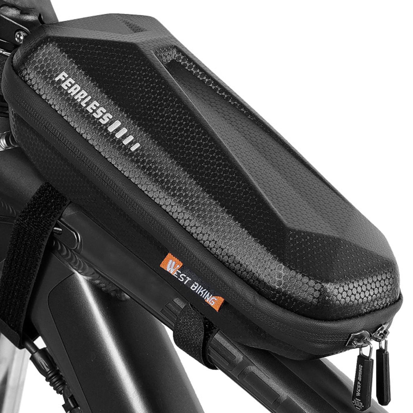 pologmase Frame Bag,EVA Hard Shell Bicycle Bag with Reflective Strip | Waterproof Front Tube Bag Bicycle Saddle Bag Bicycle Accessories, Bag Under Seat, Strap-on Seat Storage Bag