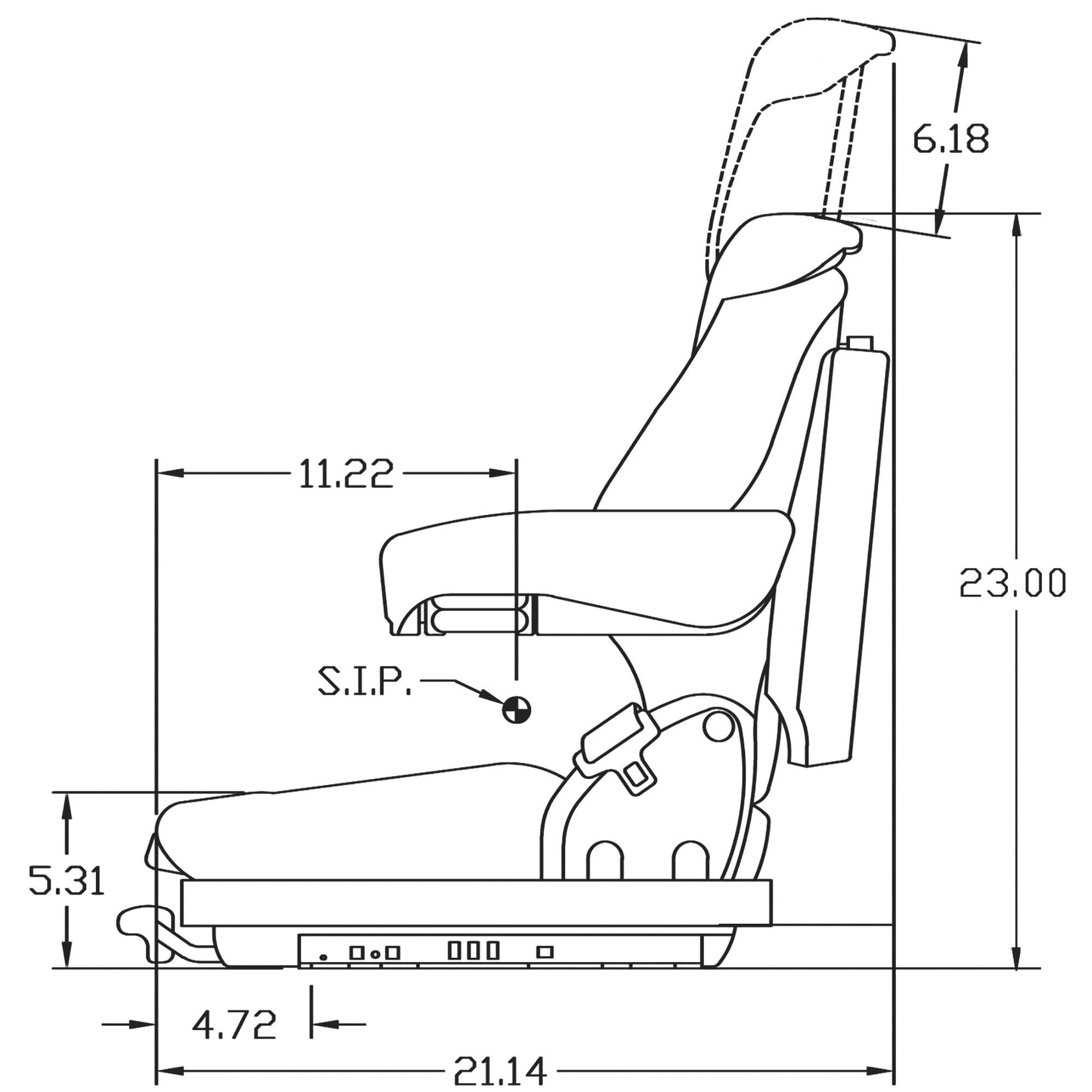 K&M Uni-Pro KM 136 Low Profile Air Suspension Seat with 12 Volt Compressor - 375-Lb. Capacity, Vinyl, Model Number 7916