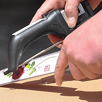 Kangever Kitchen Knife Sharpener,2 Stage Black Diamond Knife Sharpening Tools for Straight and Serrated Knives,Professional Manual Knife Sharpeners with Coarse and Fine Sharpening System for Knives