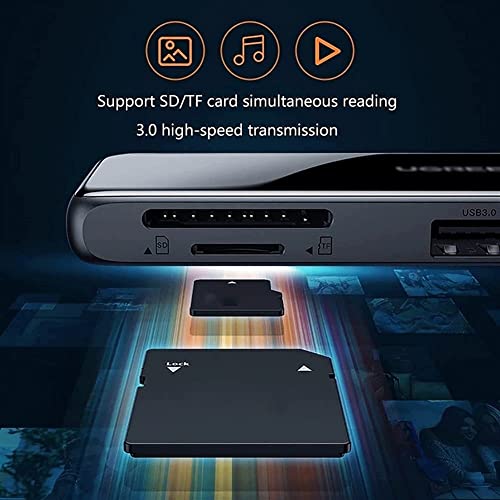SURURA USB-C Hub,6 in 1 Multiport USB-C Docking Station with 4K HDMI, 3 USB 3.0 Ports, SD/TF Card Reader, USB Splitter Adapter