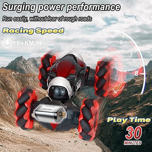 kisportee Gesture Sensing RC Stunt Car with Light & Music, Gesture RC Car, Hand Controlled Remote Control Car, 4WD OffRoad Drift Twist Car, Best Birthday Gift for Boy Kid Age 6 7 8 9 10 11 12 Year Old