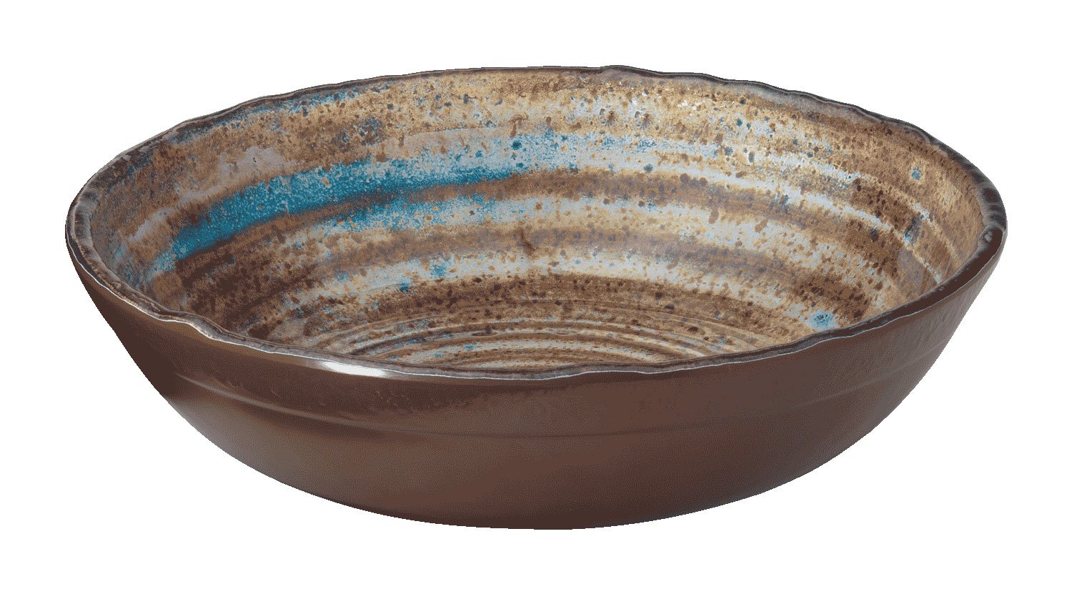 Merritt Glazed Swirl 8-inch Round Melamine Salad Side Dish Serving Bowl, Brown