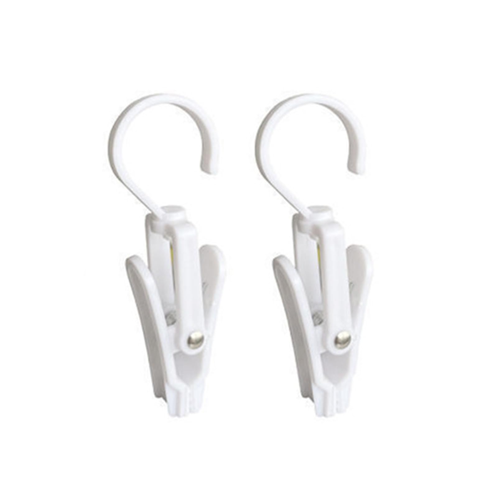 ulafbwur Burr-Free Hat Clip Hat Clip for Clothing 2pcs Hat Clip Windproof Anti-Slip Clothing Drying Hanger Hooks Rotating Clothespin for Hats Towels Socks White