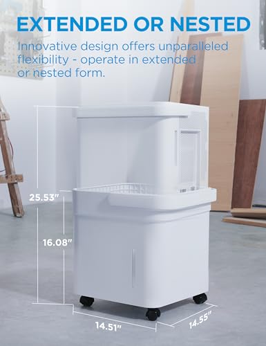 Midea Cube 50 Pint Dehumidifier for Basement and Rooms at Home for up to 4,500 Sq. Ft., Smart Control, Works with Alexa (White), Drain Hose Included, ENERGY STAR Most Efficient 2023