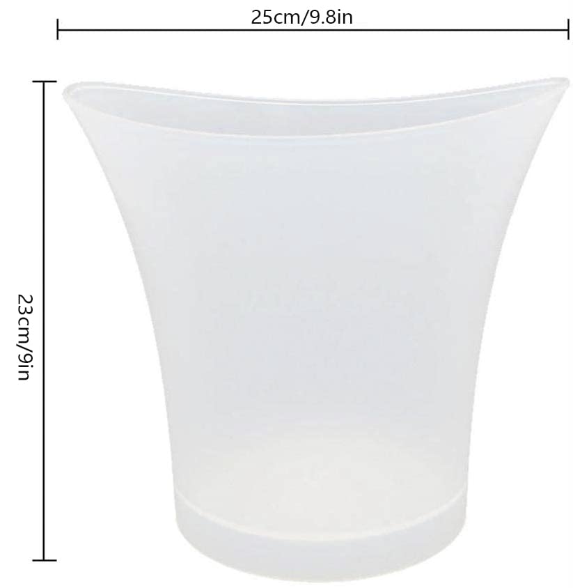 PeSandy LED Ice Bucket, 5L Large Capacity Wine Ice Bucket Drink Containers with Multi Colors Changing for Party/Home/Bar, Waterproof Champagne Retro Wine Drink Beer Beverage (1PCS, Battery Powered)