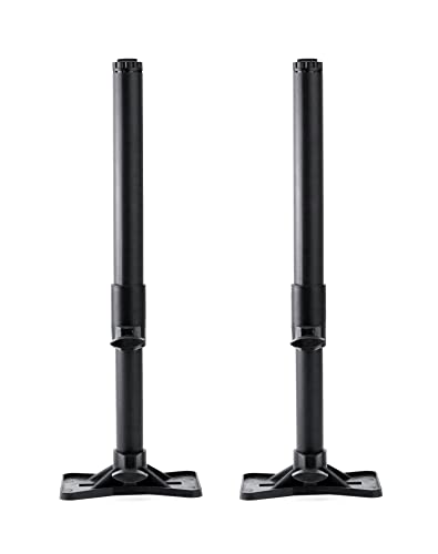 QWORK Undermount Sink Brackets Kit, 2 Pack Steel Undercounter Sink Stand Adjustable Support Sink Leg, Sink Repair Bracket Kit, for Kitchen and Bathroom (17.7-30.3"), Black