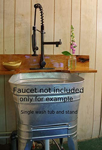 Square Wash Tub with standard 1-1/2" tailpiece Kitchen Sink Basket Drain Strainer (Double tub with standard 1-1/2" tailpiece drain and stand)