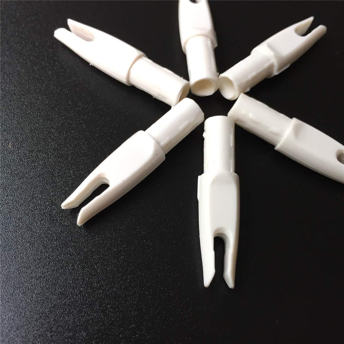 Letszhu Archery Arrows Nocks 6.20mm/.244" Inside Diameter Plastic Insert Tail for Hunting Target Shooting (White)