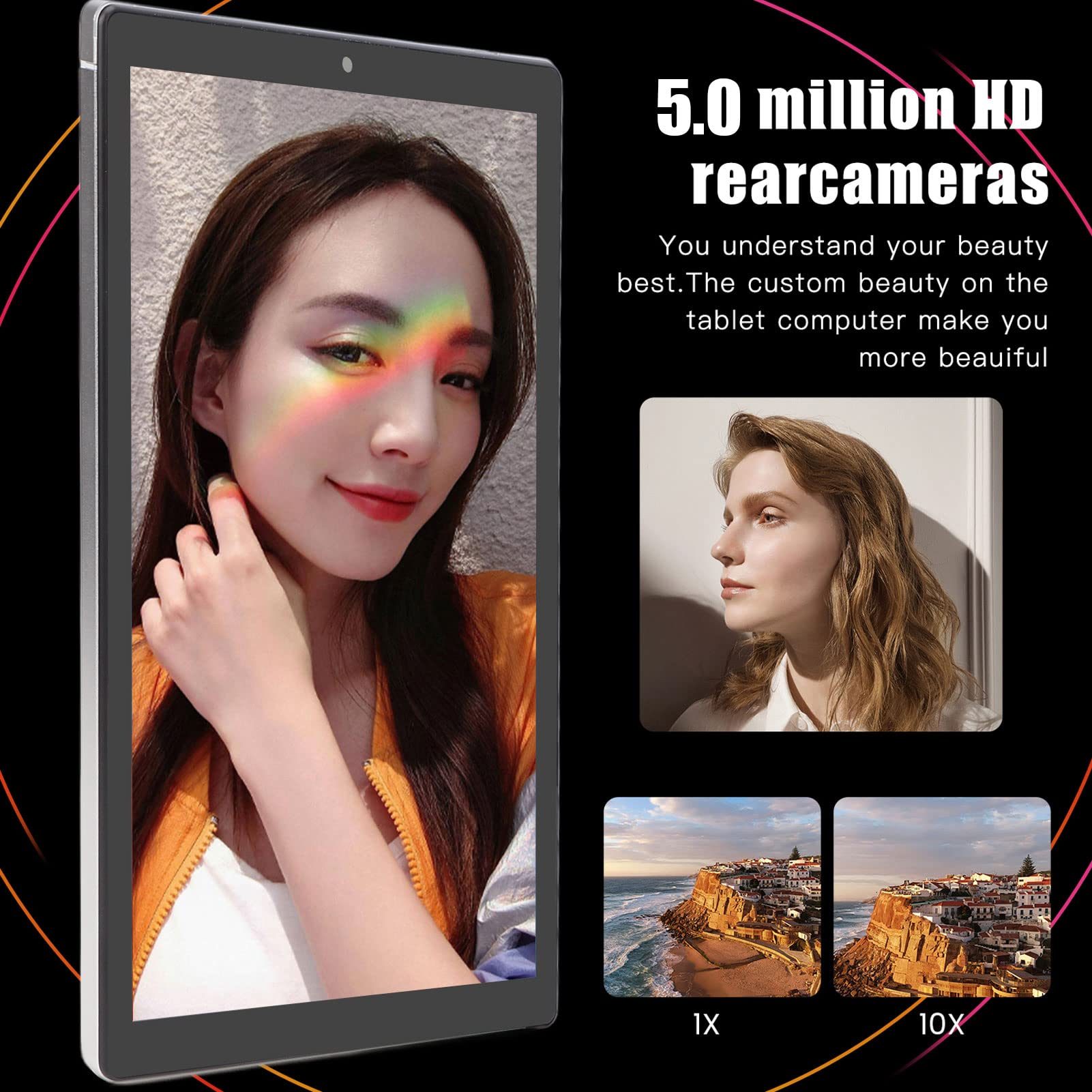 Septpenta 10.1 Inch Silver Tablet, 1.5GHz Octa Core CPU, 6GB RAM 128GB ROM 1960 X 1200 IPS Touchscreen, 5M 13M Dual Camera, 5800mAh Battery, Multilingual Support(USA)