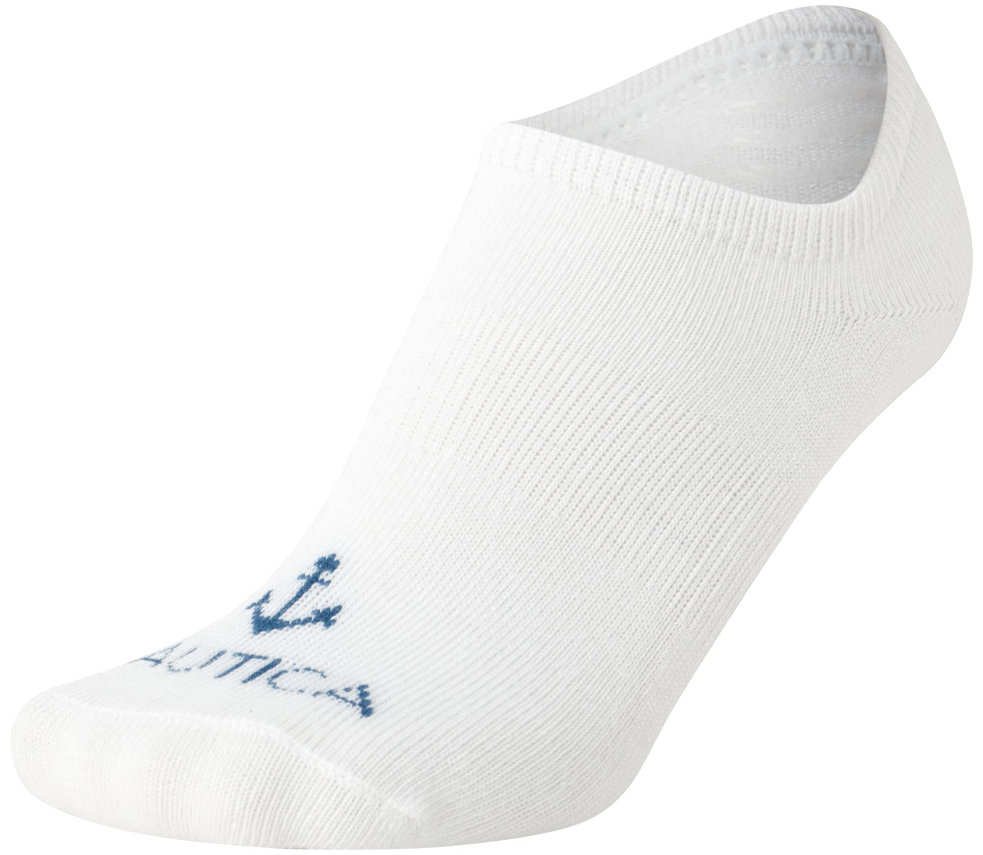 Nautica Women's No Show Stretchy Sport Liner Socks with Non Slip Grip (6 Pack), Size 4-10, Purple/Black