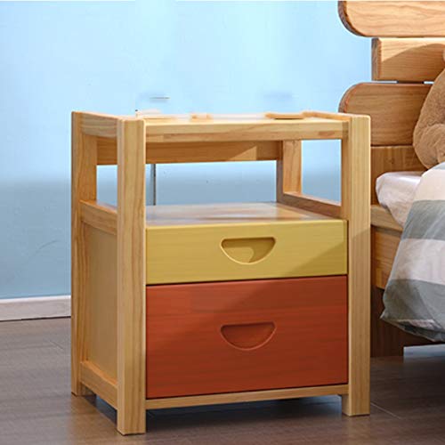ZHAOLEI Bedside Table Solid Wood Simple Bedroom Bedside Cabinet ,Small Mini Storage Cabinet Multifunctional Locker