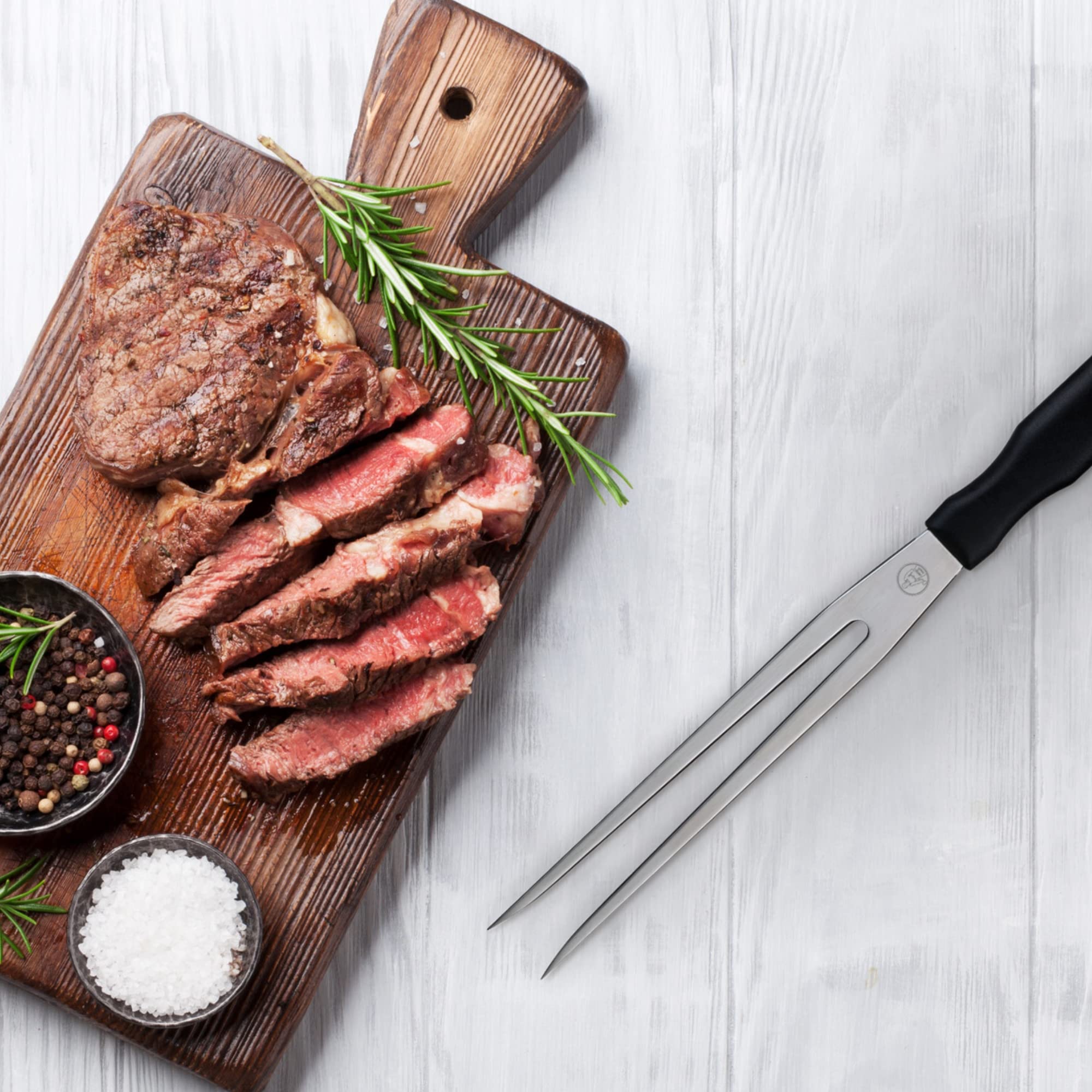 Messermeister Pro Series 7β Straight Carving Fork - German X50 Stainless Steel & NSF-Approved PolyFibre Handle - Rust Resistant & Easy to Maintain - Made in Portugal
