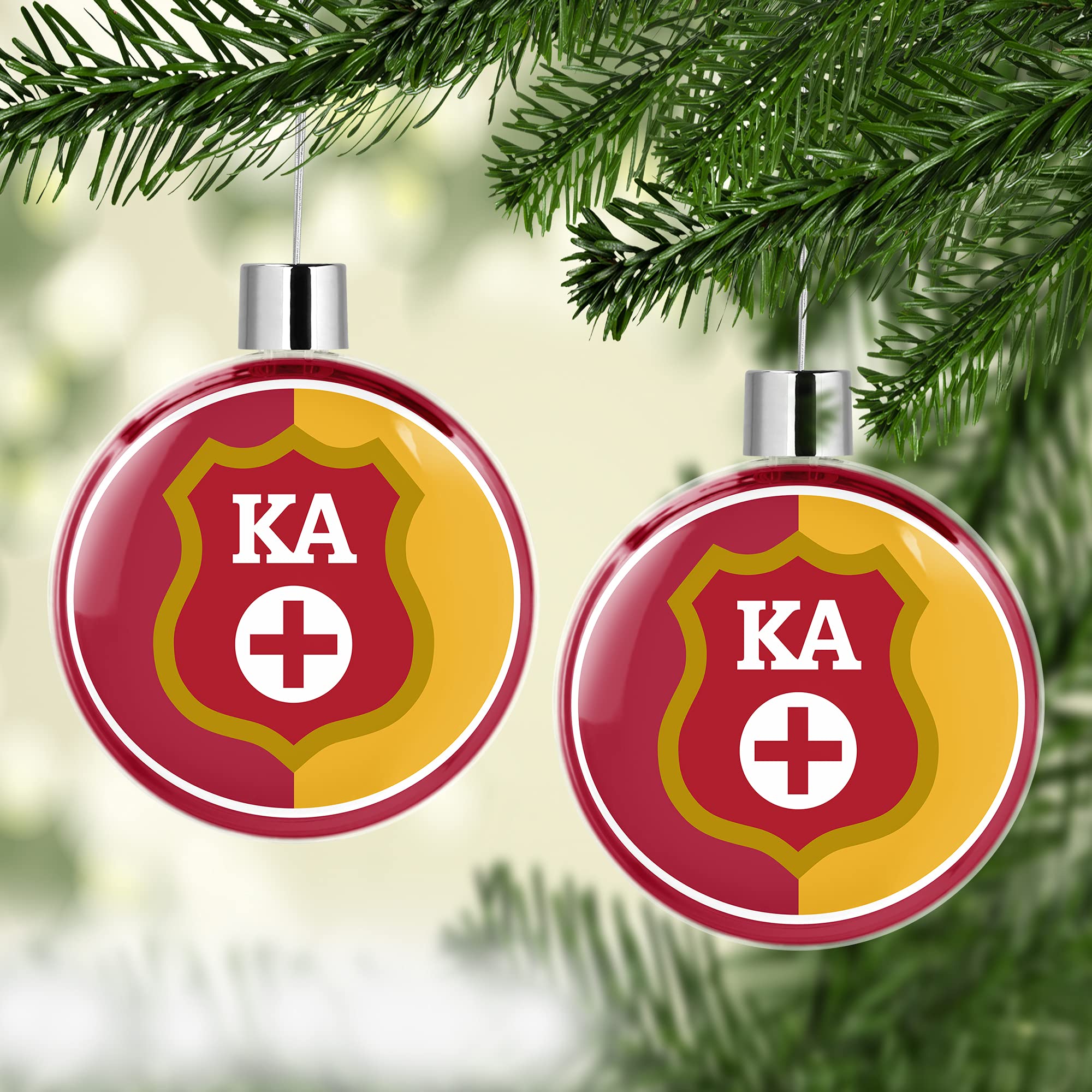 Kappa Alpha Order Round Flat Christmas Tree Ornament Decoration for Tree Party Home Holiday Decor