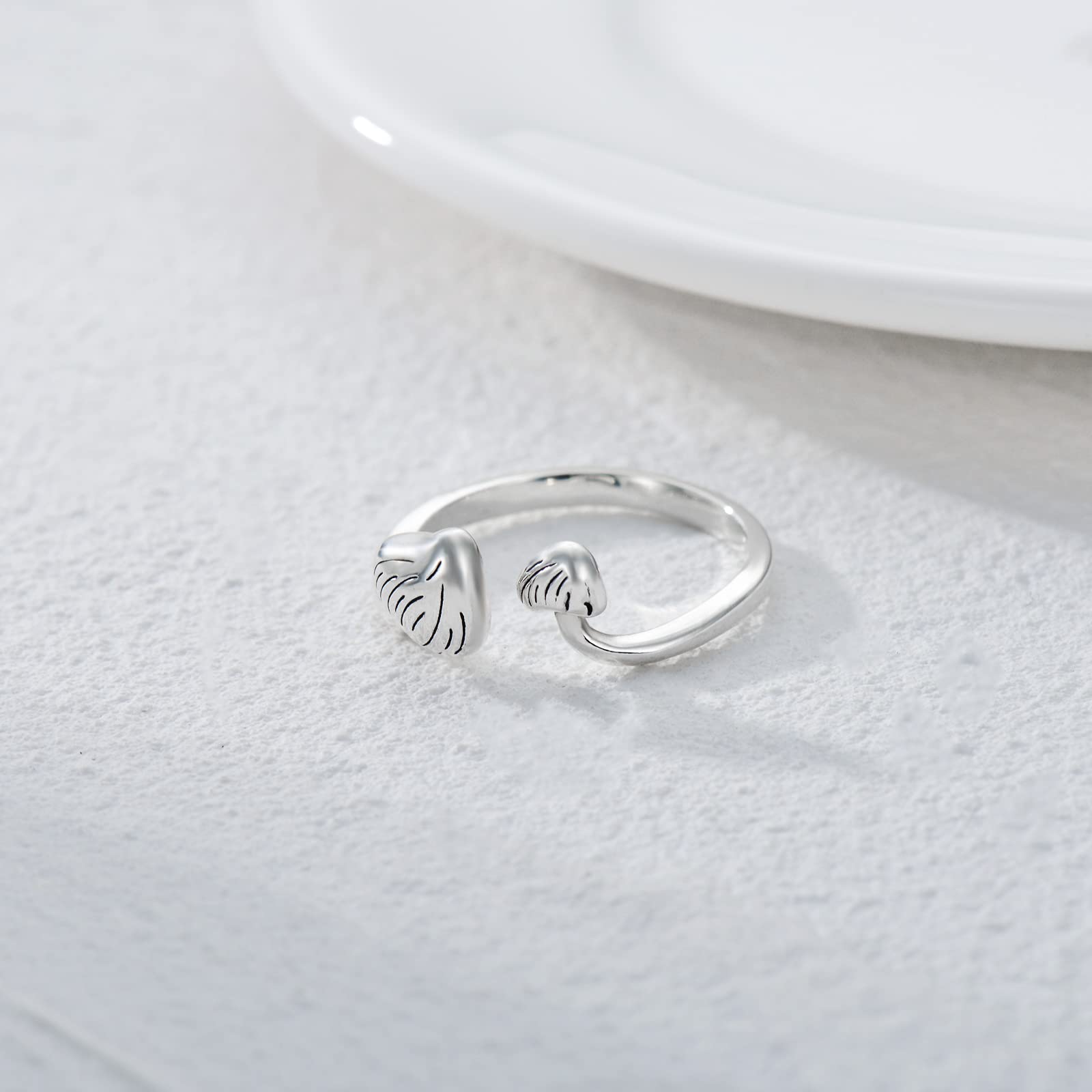 Mushroom Ring Open Spoon Ring Sterling Silver Mushroom Jewelry for Women,Size 7/8 (8)