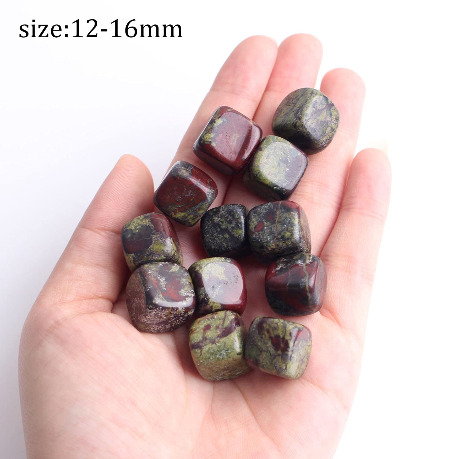 Oooeaad 200g Tumbled Polished Cube Stones Crystal Gemstones Bulk Chakra Healing for Collectors Wicca Meditation Decoration (Dragon Blood)