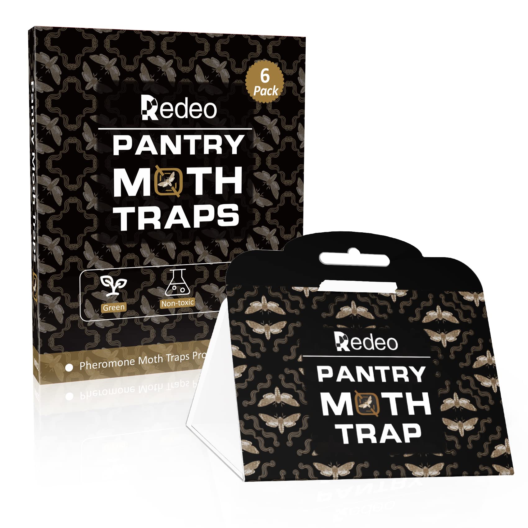 Redeo Pantry Moth Traps with Pheromones Safe and Non-Toxic Sticky Glue Trap for Food, Cupboard and Meal Moths in Your Kitchen Pantry Moth Killer with No Insecticides for House (6)