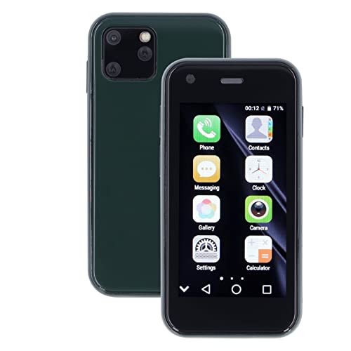 Small Mini Smartphone 3G, Dual SIM Unlocked Cell Phone 1GB RAM 8GB ROM, 2.5 Inch Android6 Mobile Phone for Seniors Kids Gifts, 2+5MP HD Camera, 1580mAh Battery (Green)