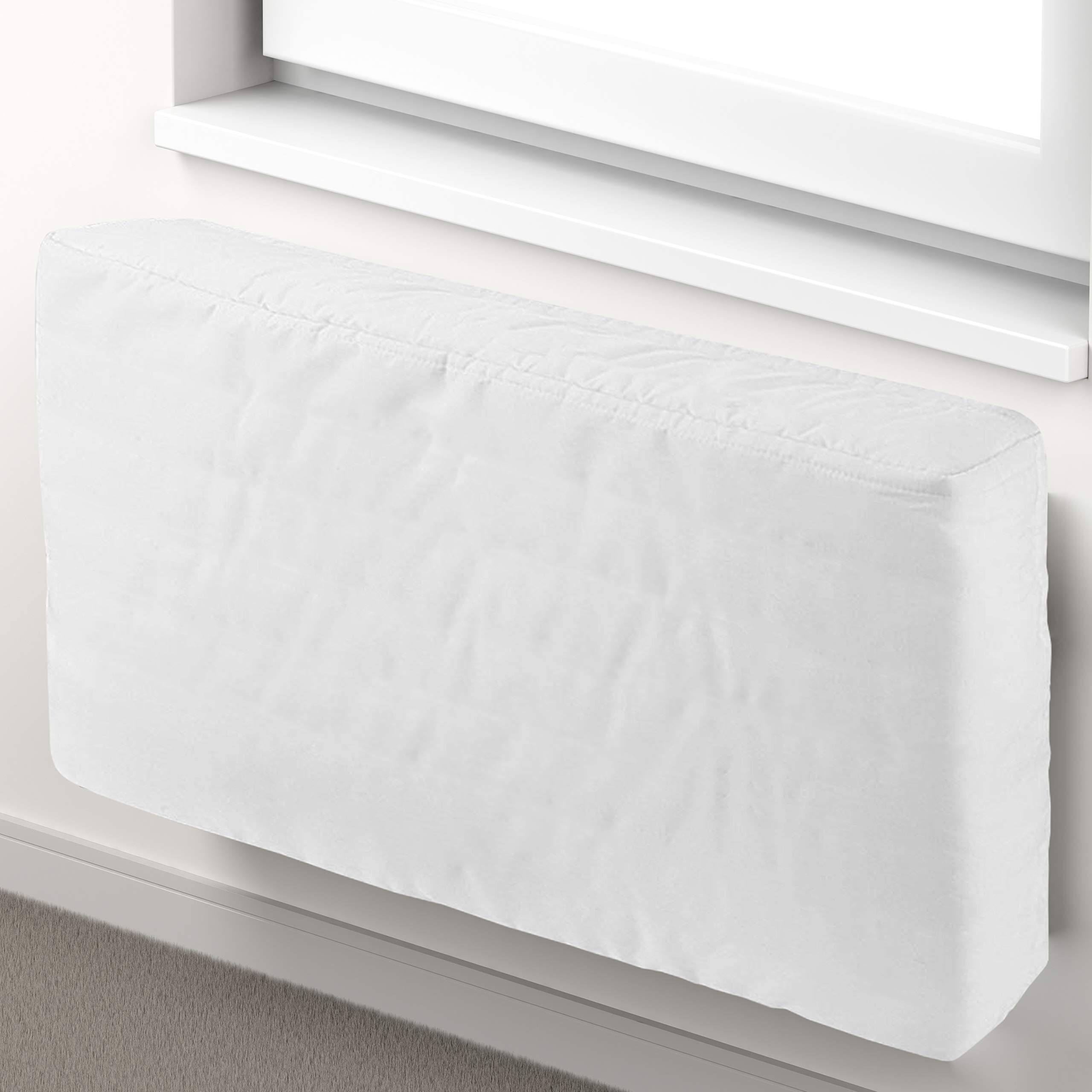 Kraftex Indoor Air Conditioner Cover (White) - Window Air Conditioner Cover for Inside Wall Unit With Double Insulation - Winter AC Cover – AC Covers for Inside Units (L 28in x H 20in x D 3.5in)