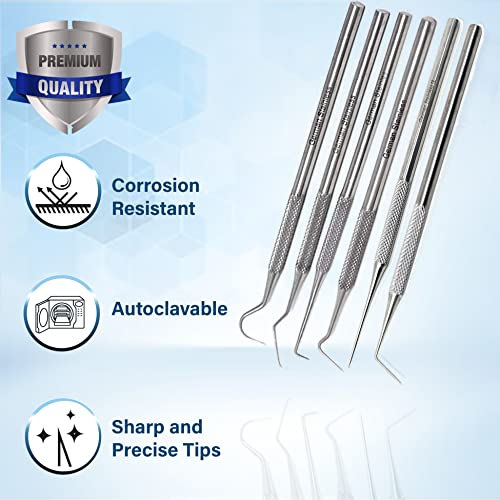 Set of 6 Stainless Steel Precision Micro Probe Set Combo, 5.5 inch Overall Length