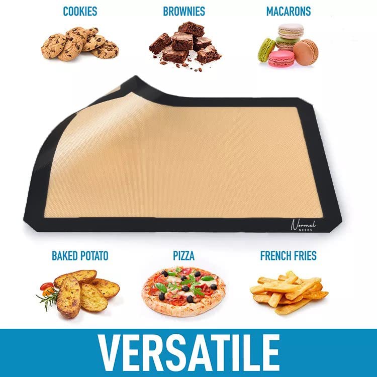 Normal Needs Nonstick, Easy Clean, Eco-Friendly, BPA-Free, Dishwasher Safe, Food Grade Silicone Baking Mats, Oven Safe up to 500°F, 11.8in x 15.7in, Set of 2