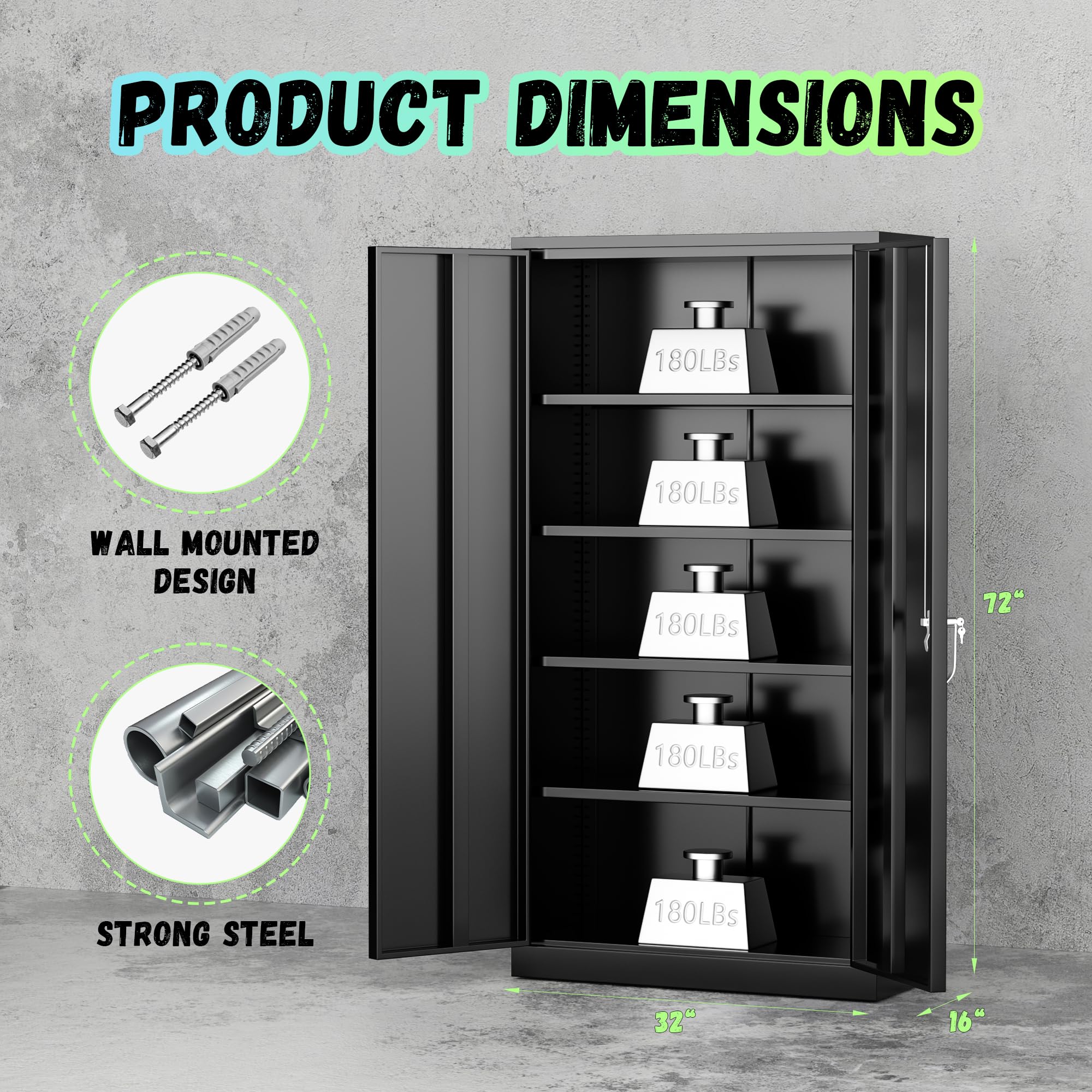INTERGREAT Metal Locker for Bedroom,Steel Storage Lockers for Toys,Clothes