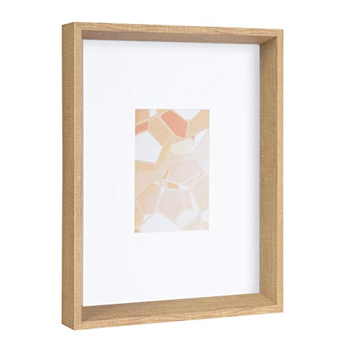 Kate and Laurel Calter Framed Under Glass Modern Abstract Multicolored Art Prints, Natural Finish Frame, 6 Piece Set
