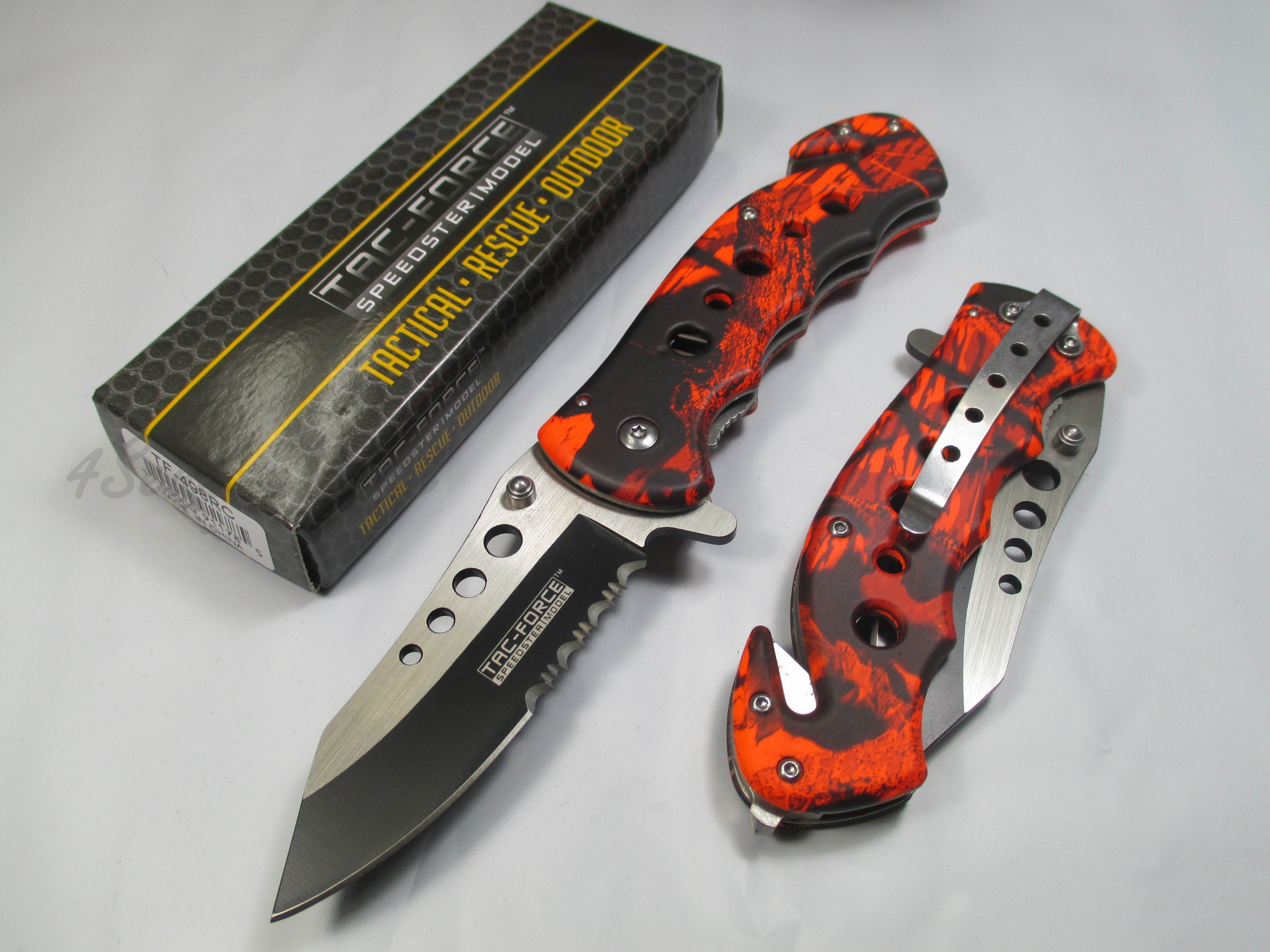 TAC Force Assisted Opening Rescue Tactical Pocket Folding Stainless Steel Blade Knife Outdoor Survival Camping Hunting - RED Camo