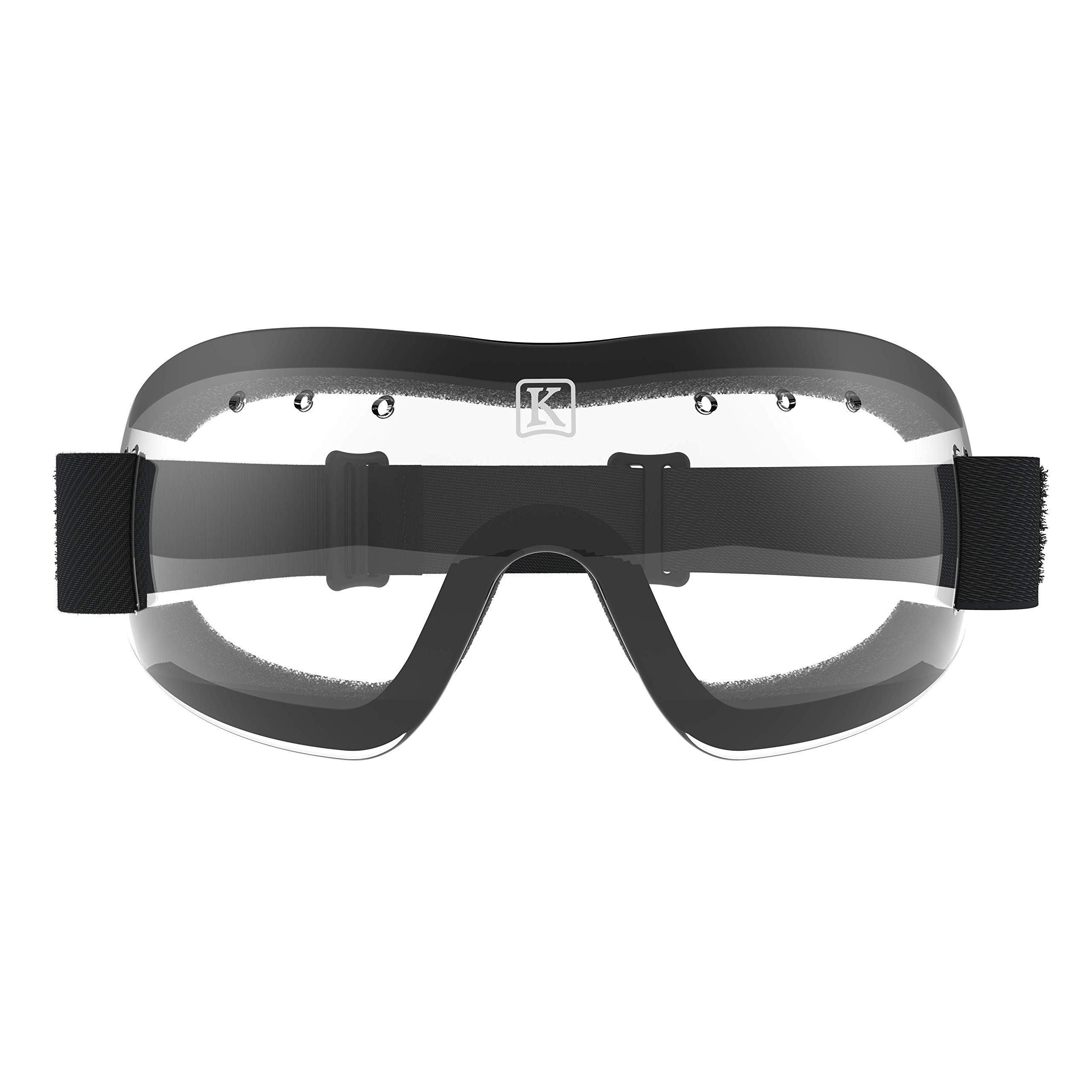 Kroop's 13-Five Goggles - Protect your eyes from Wind, Rain, Dust, and More. Great All-Purpose but Built for Extreme Sports. Made in USA. Smoke/Black