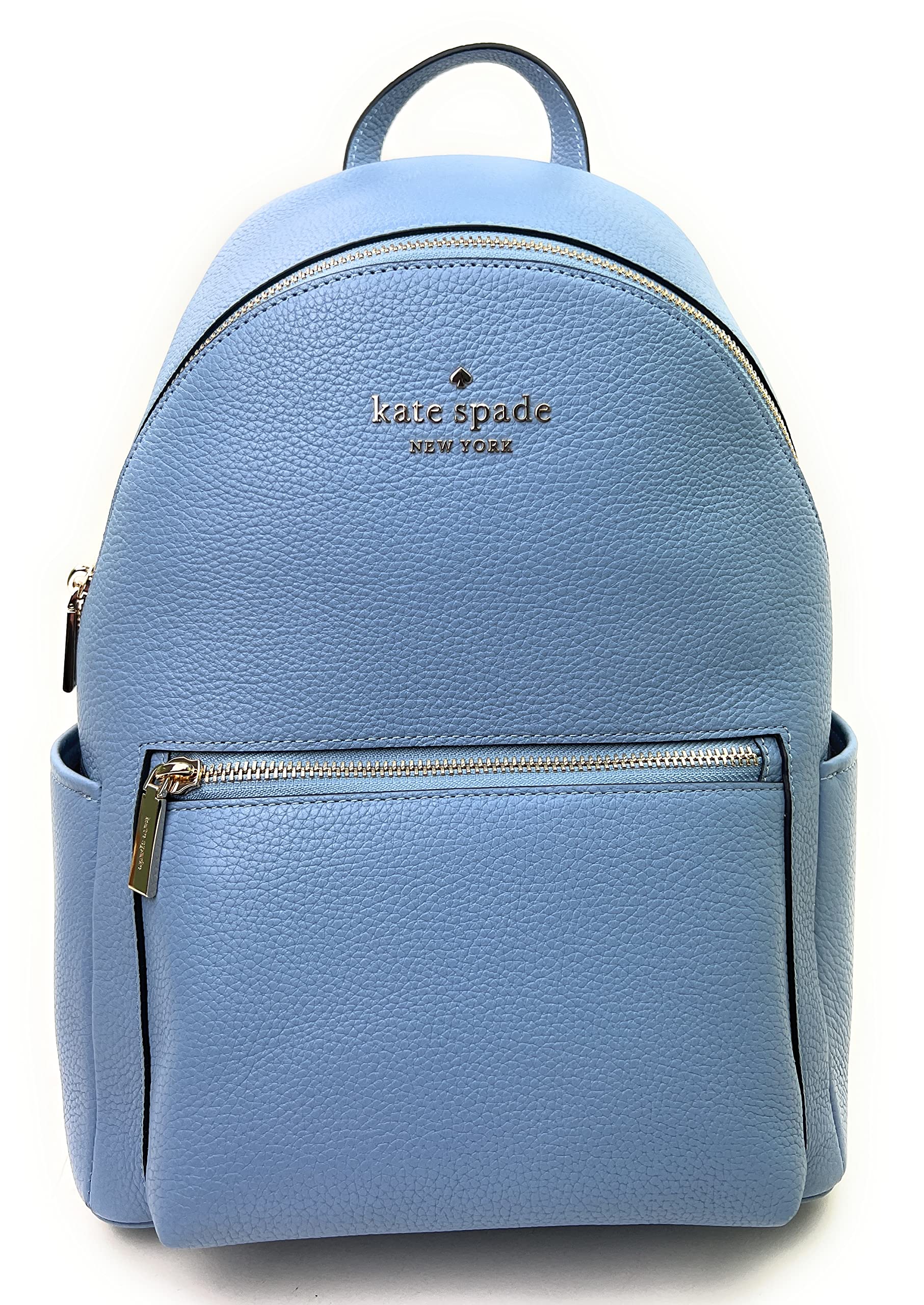 Kate Spade New York Liela Pebbled Leather Medium Dome Backpack (Dusty Blue)