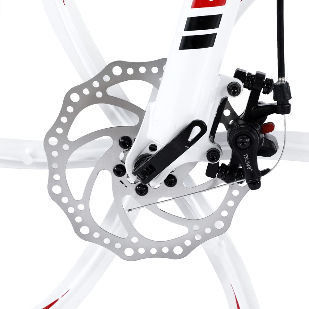 NC 26-Inch 21-Speed Six-Wheel Foldable Mountain Bike White